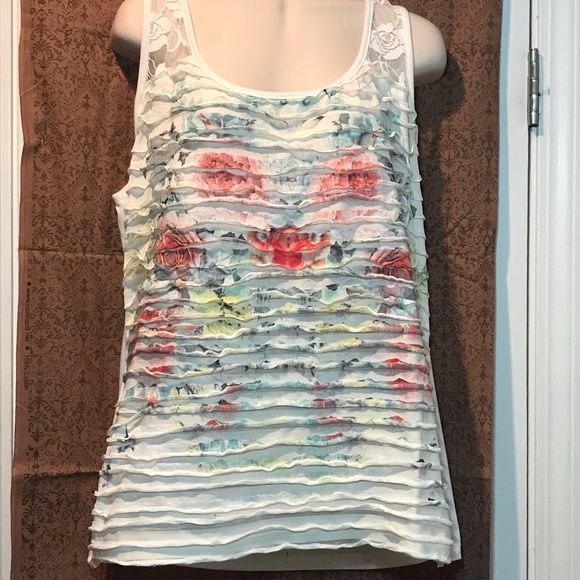 AB Studio | Tops | Ruffled Tank Top Extra Large | Poshmark